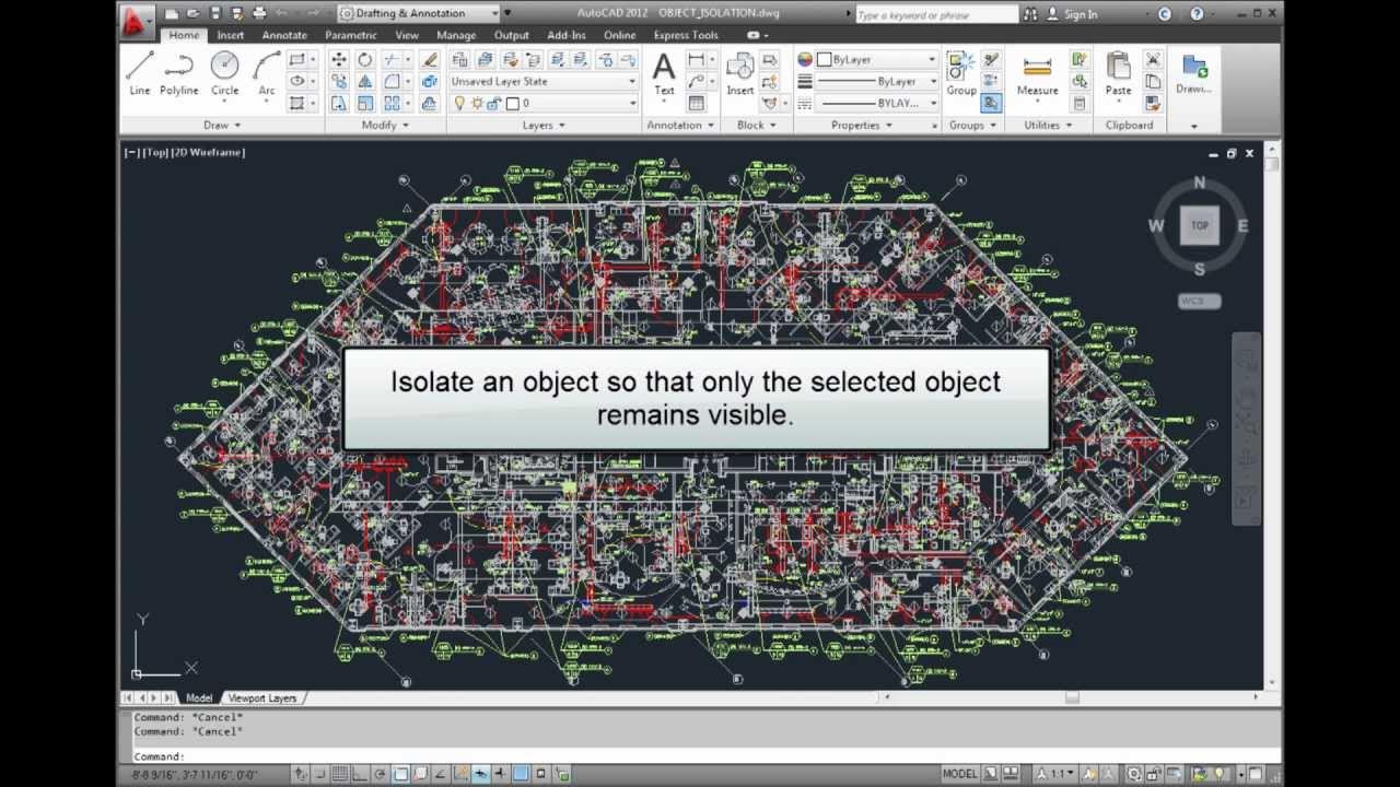 AutoCAD 2012 - Instant Visibility Control with Hide and Isolate Objects - YouTube
