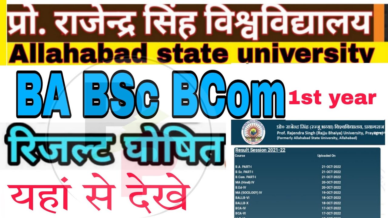 Rajju bhaiya university BA BSc Bcom first year result 2022 आ गया | BA ...