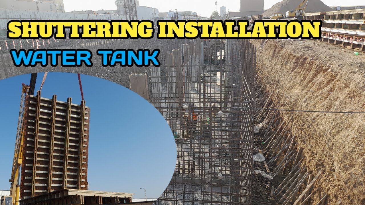installation of shuttering form in water tank - YouTube
