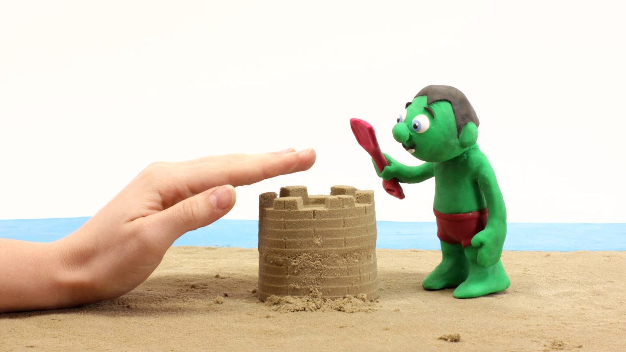 DibusYmas Sand construction 💕 Superhero Play Doh Stop motion cartoons ...