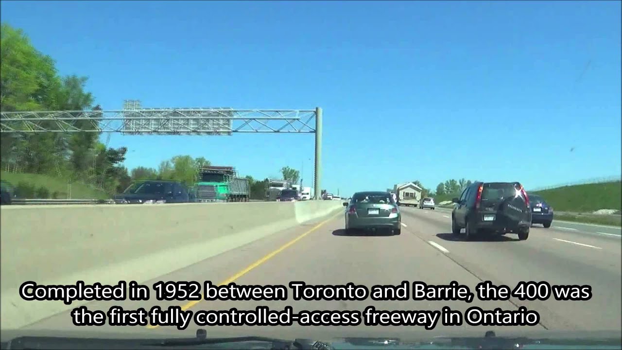 Ontario Highway 400 Northbound - Toronto to Bradford - YouTube