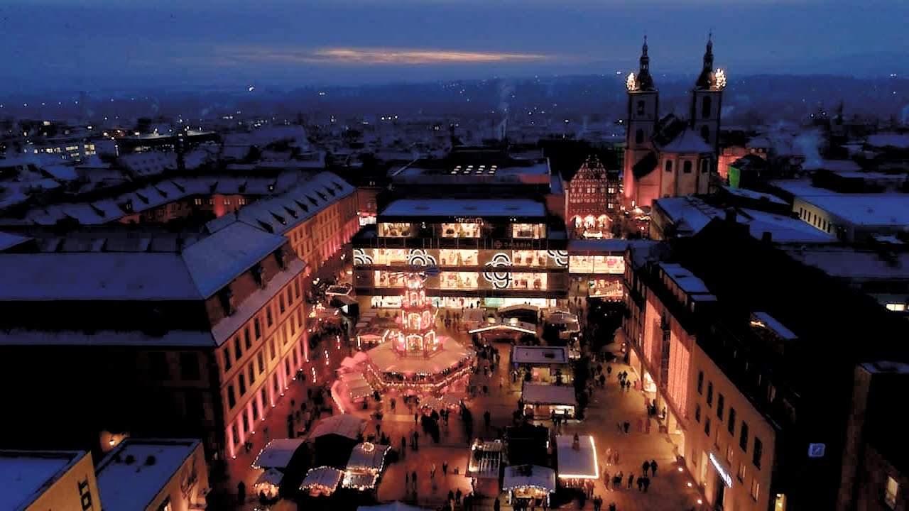 Weihnachtsmarkt in Fulda - Stockfootage Luftaufnahmen Aerial 4K - YouTube