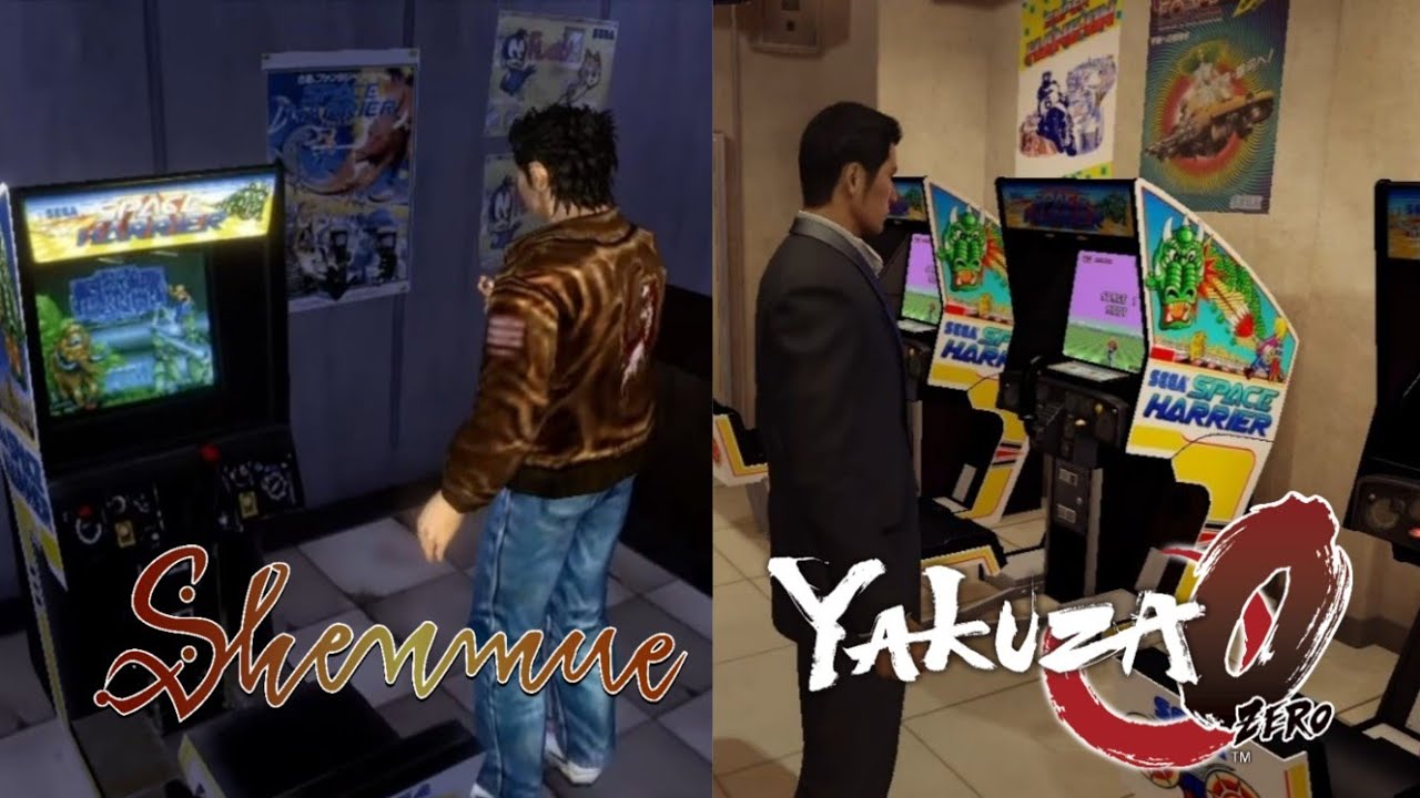 Shenmue I and Yakuza 0 - Both characters playing same arcade game - YouTube