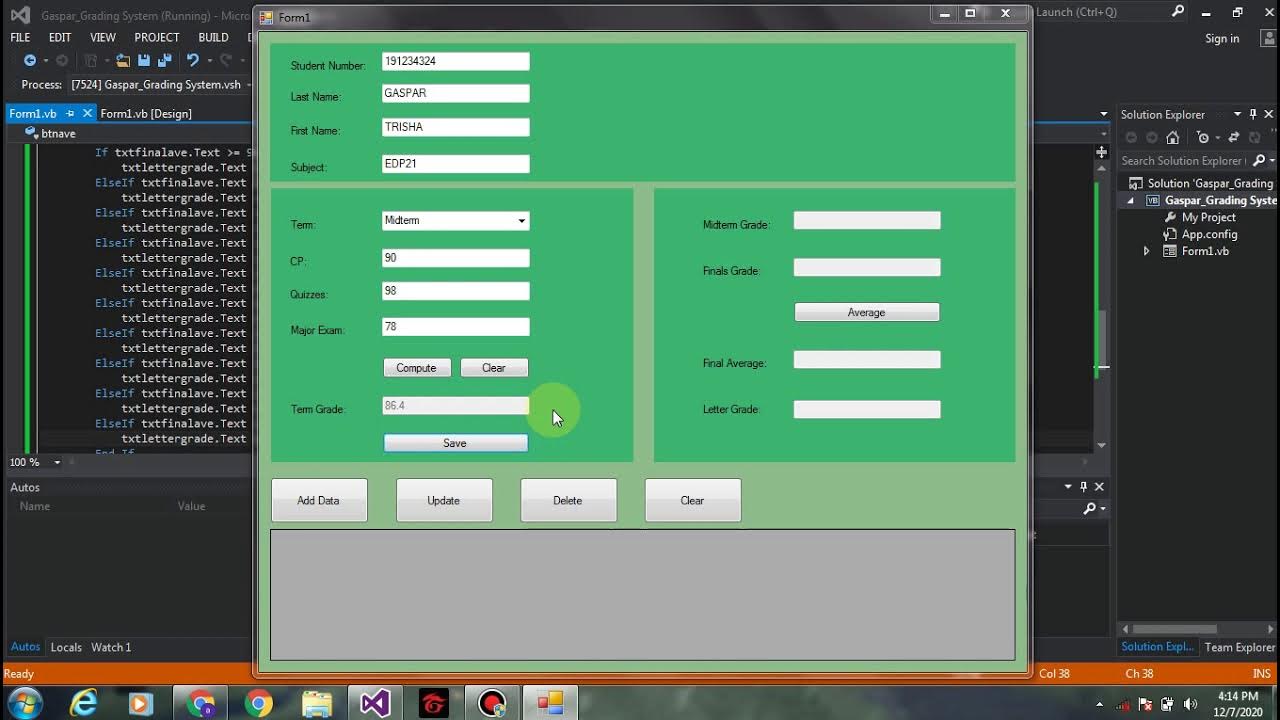Simple Grading System VB.NET part 2 - YouTube