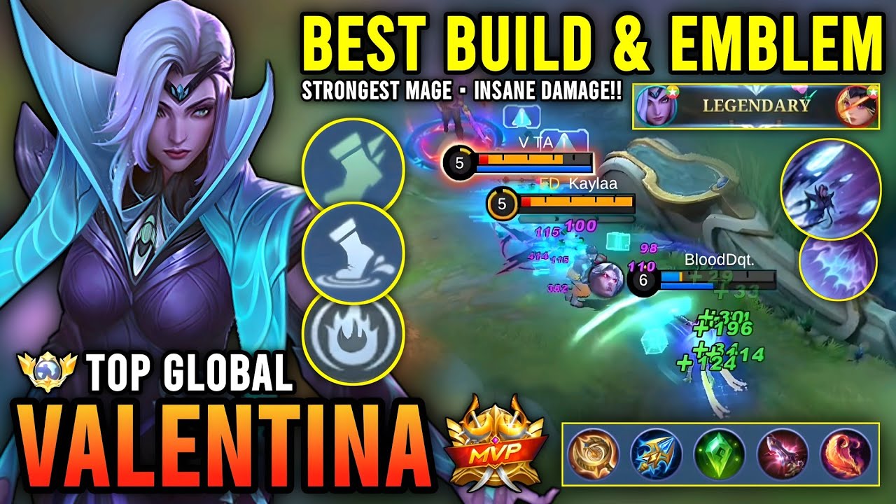 STRONGEST MAGE!! VALENTINA BEST BUILD & EMBLEM 2023 | TOP GLOBAL ...