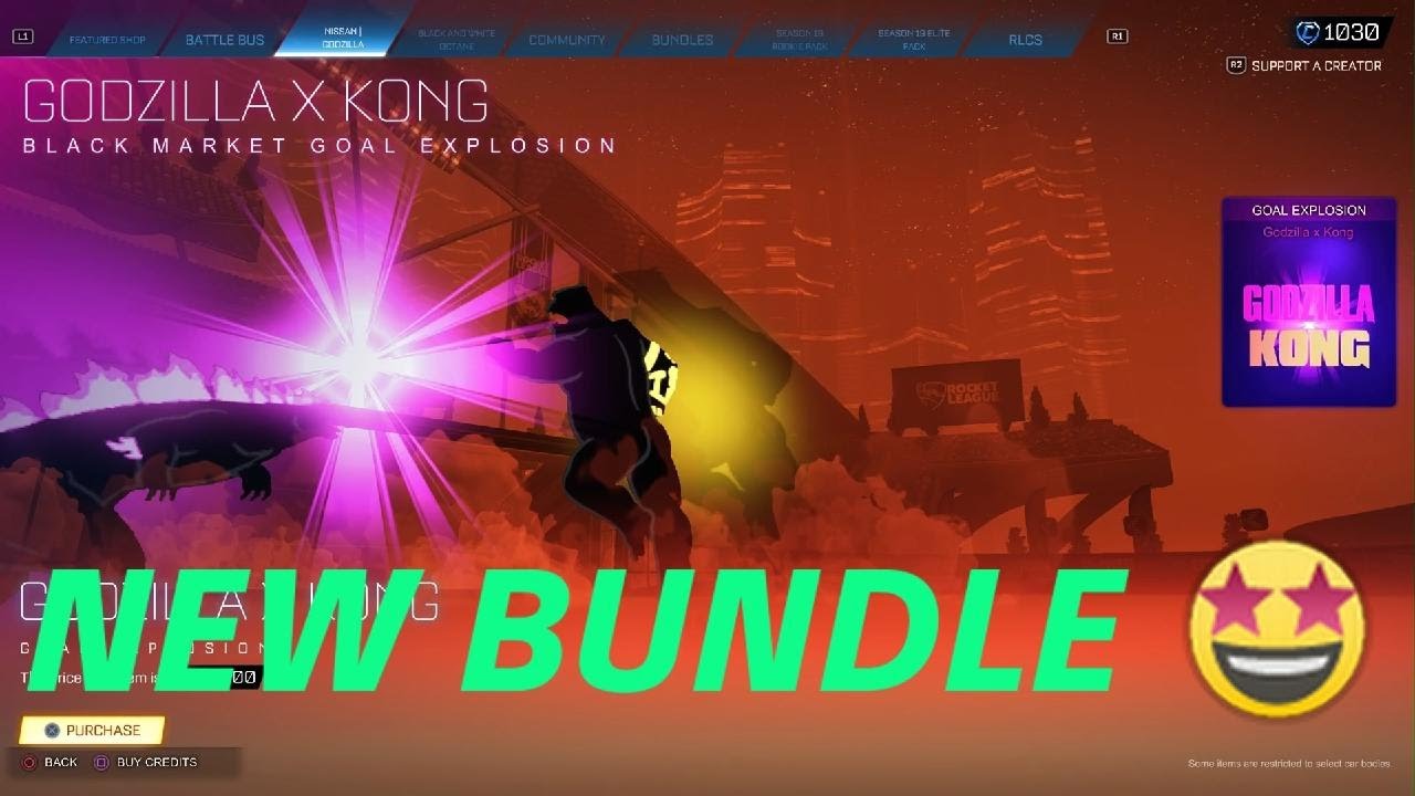 Godzilla x Kong Rocket League BUNDLE available now on ITEM SHOP - YouTube