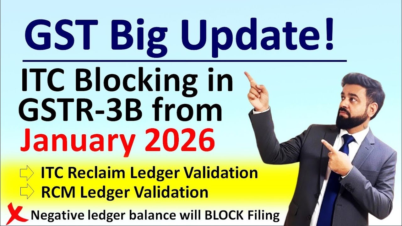 GST Big Update 2026 | ITC Blocking in GSTR-3B from January 2026 ...