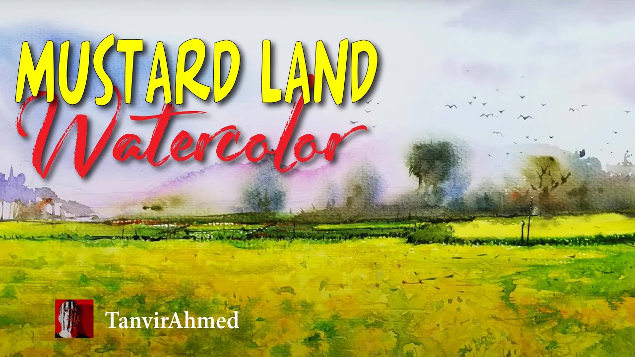 #mustardland #watercolordemonstration #TanvirAhmed #landscape #art # ...