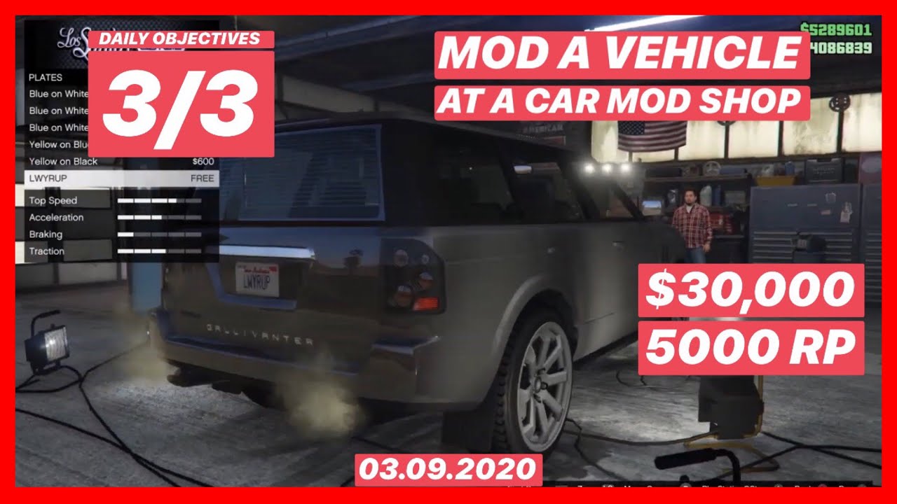GTA Online - MOD A VEHICLE AT A CAR MOD SHOP (DAILY OBJECTIVES) - YouTube