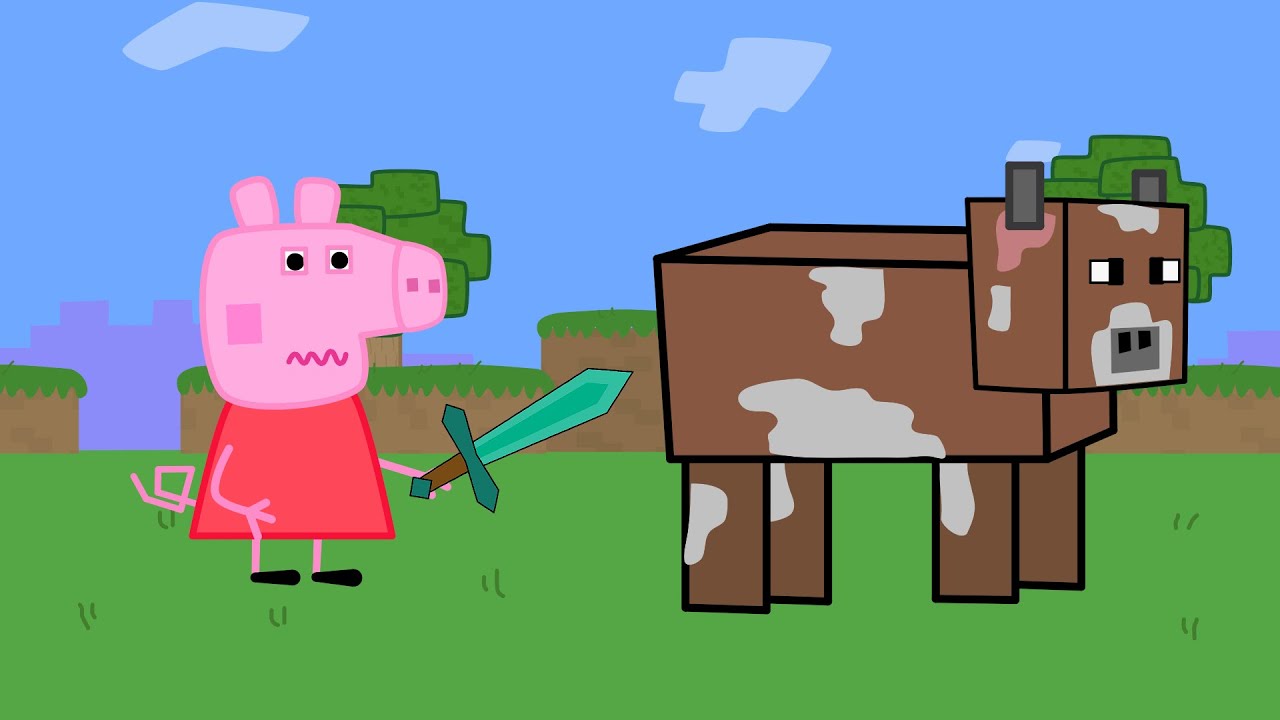 peppa pig cartoon in Minecraft world - YouTube