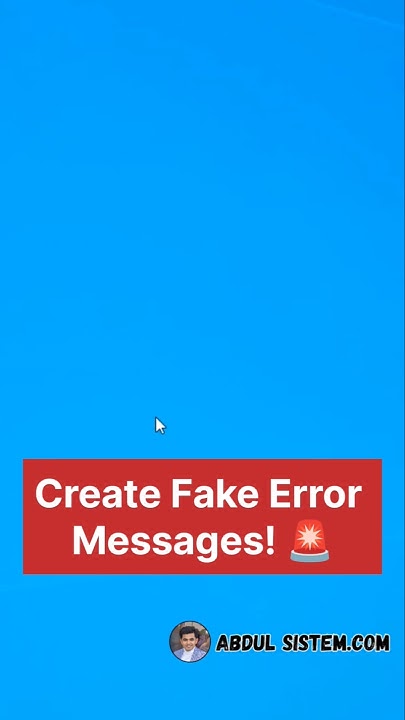 Create Fake Error Messages with Notepad! 🚨 #PrankHacks #pchacks - YouTube