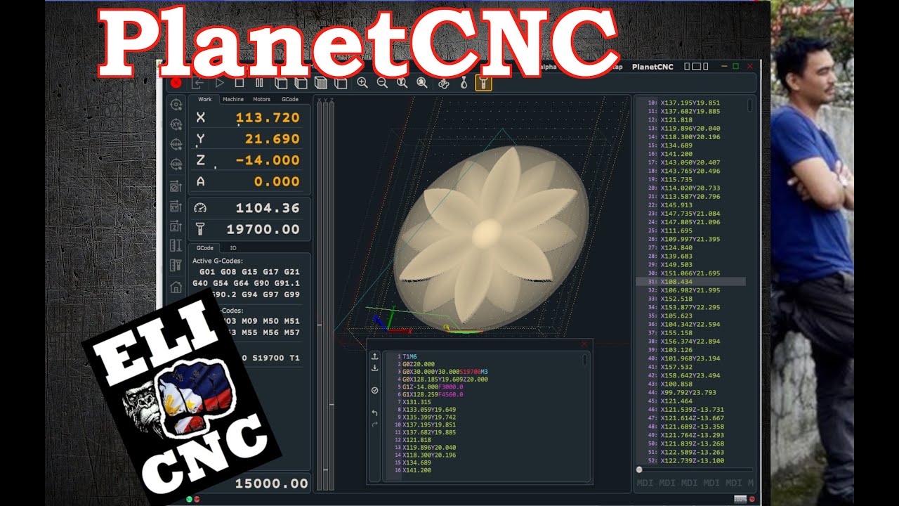 CNC VIDEO VLOG 926 / PLANETCNC FLOWER CIRCLE RELIEF DESIGN / COMPUTER NUMERIC CONTROL / FEB 24 ...