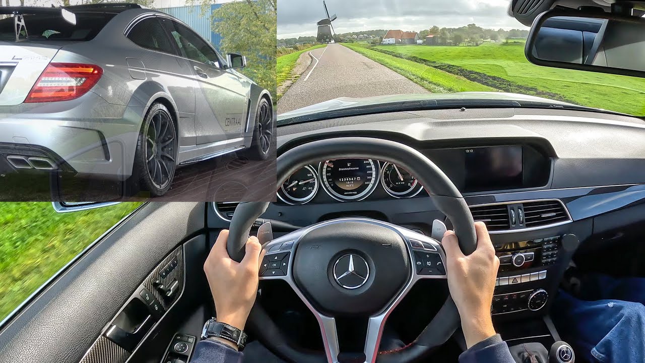 Mercedes C63 AMG BLACK SERIES - POV Test Drive on Slippery Roads and ...