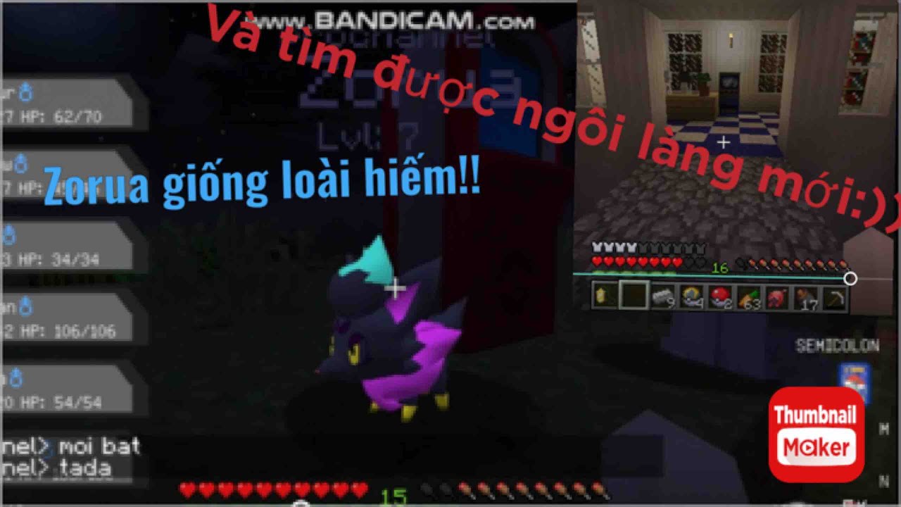 MINECRAFT PIXELMON * TẬP 3 |GẶP ZORUA GIỐNG LOÀI MỚI!!😎 - YouTube