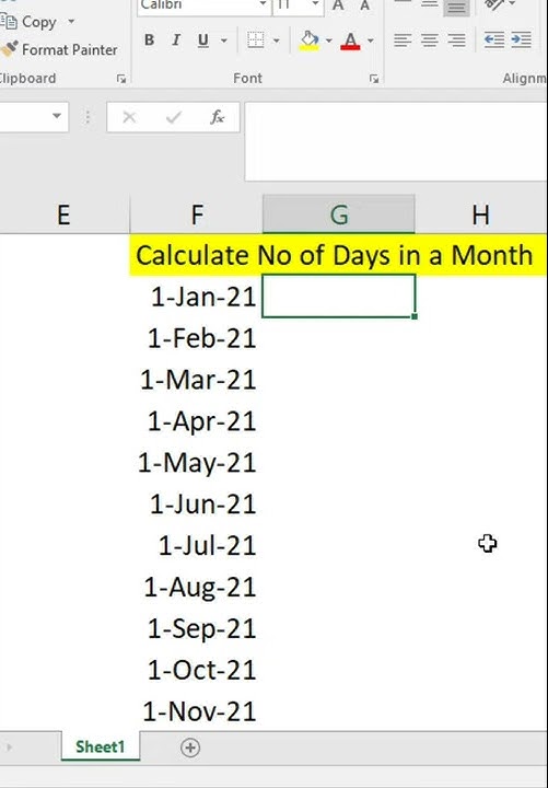 How to Calculate no of days in a month in Excel | Tamil | Time saving ...