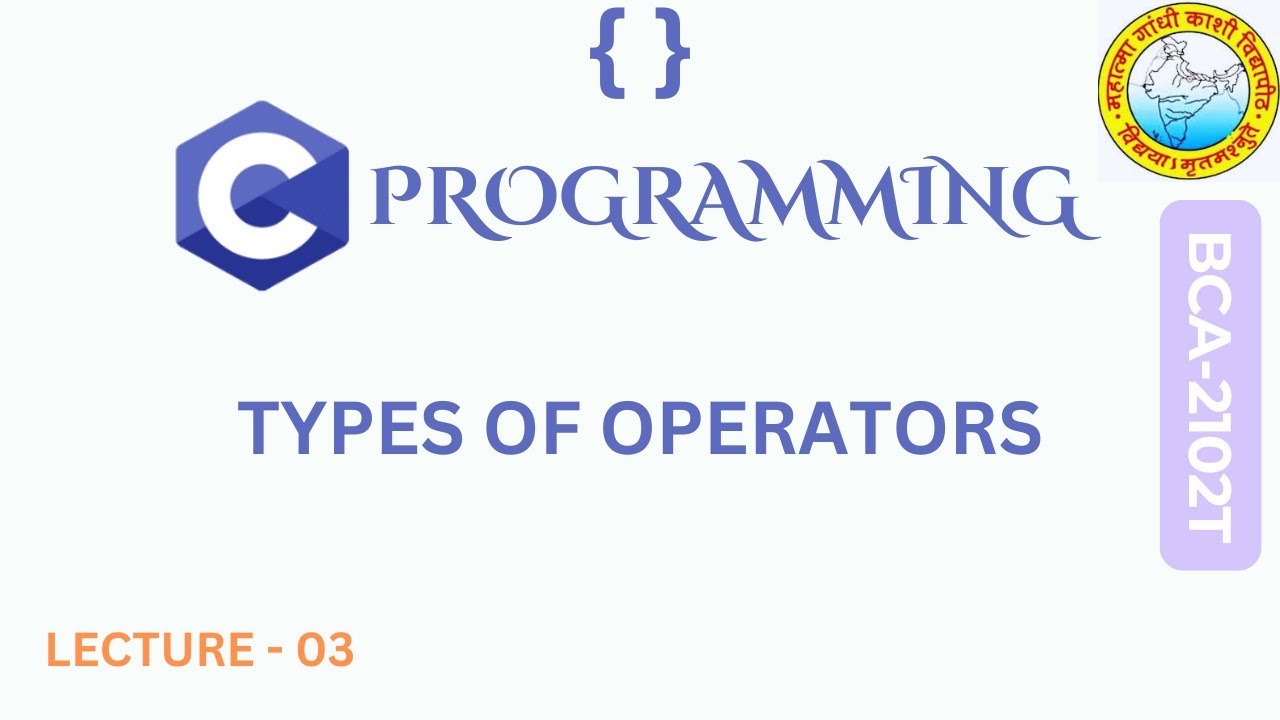 C Programming : Chapter 2 (1) | Types of Operators | Arithmetic ...