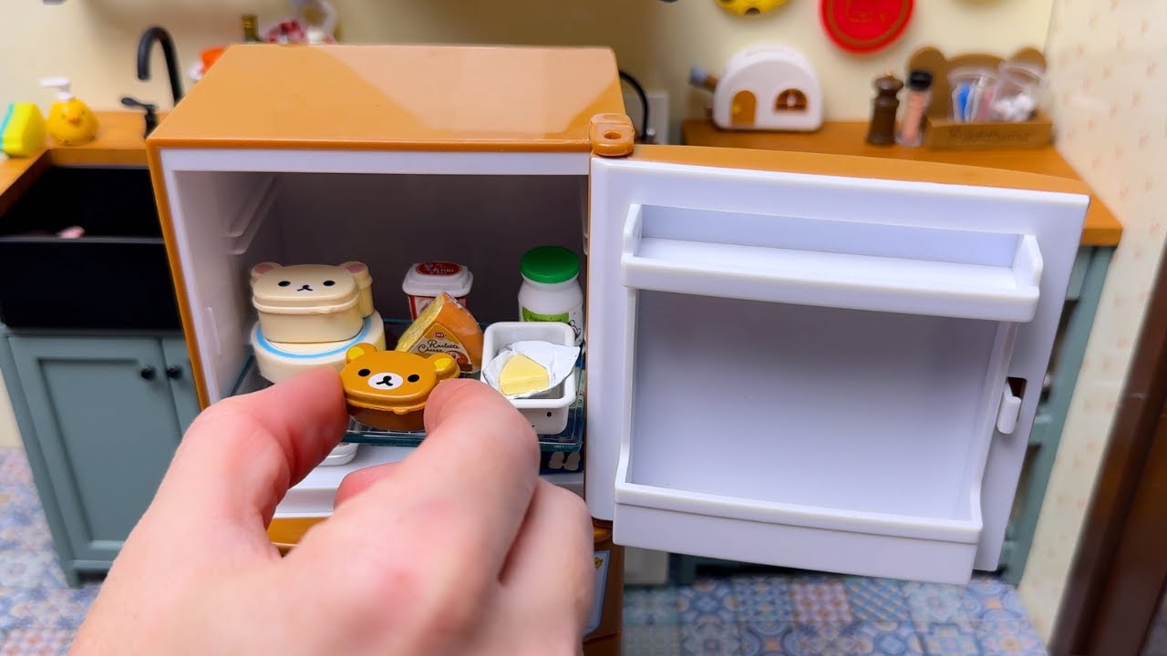 Miniature kitchen set installation ASMR Re-ment collection - YouTube