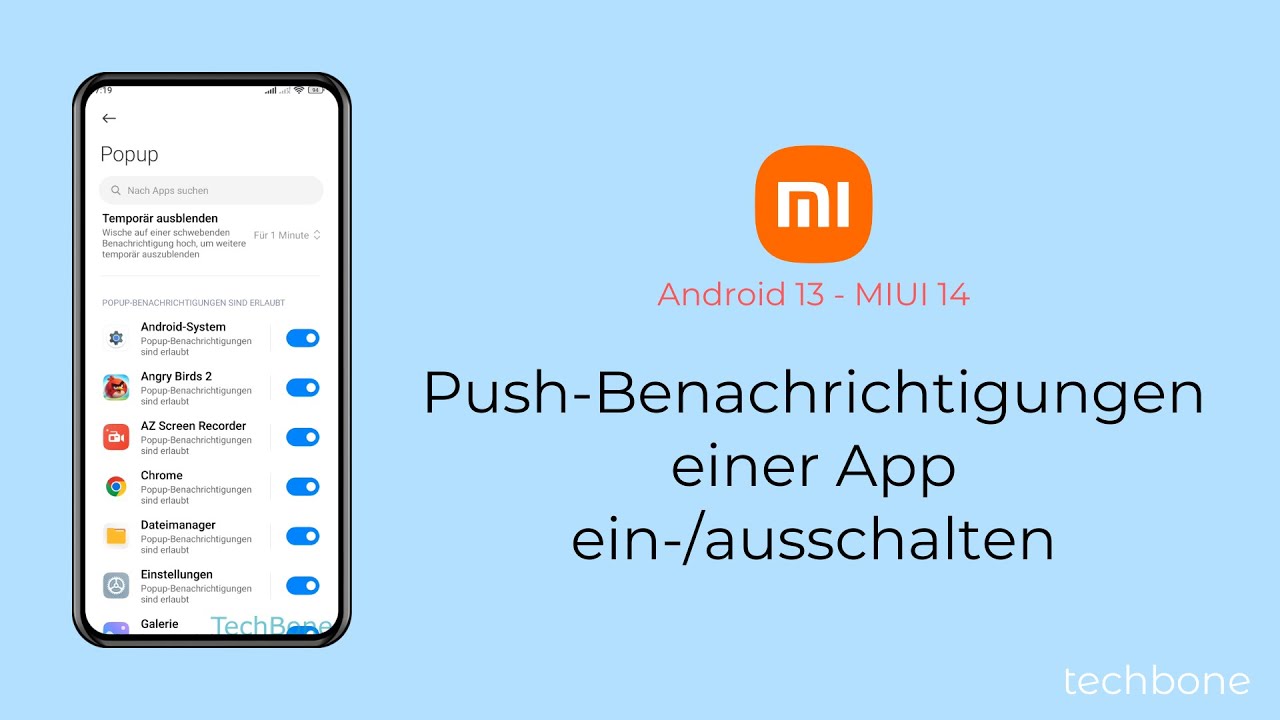 Push-Benachrichtigungen einer App einschalten oder ausschalten - Xiaomi [Android 13 - MIUI 14 ...