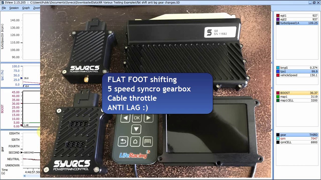 Syvecs | Flat Foot Shift Anti Lag - Practical Demonstration - YouTube