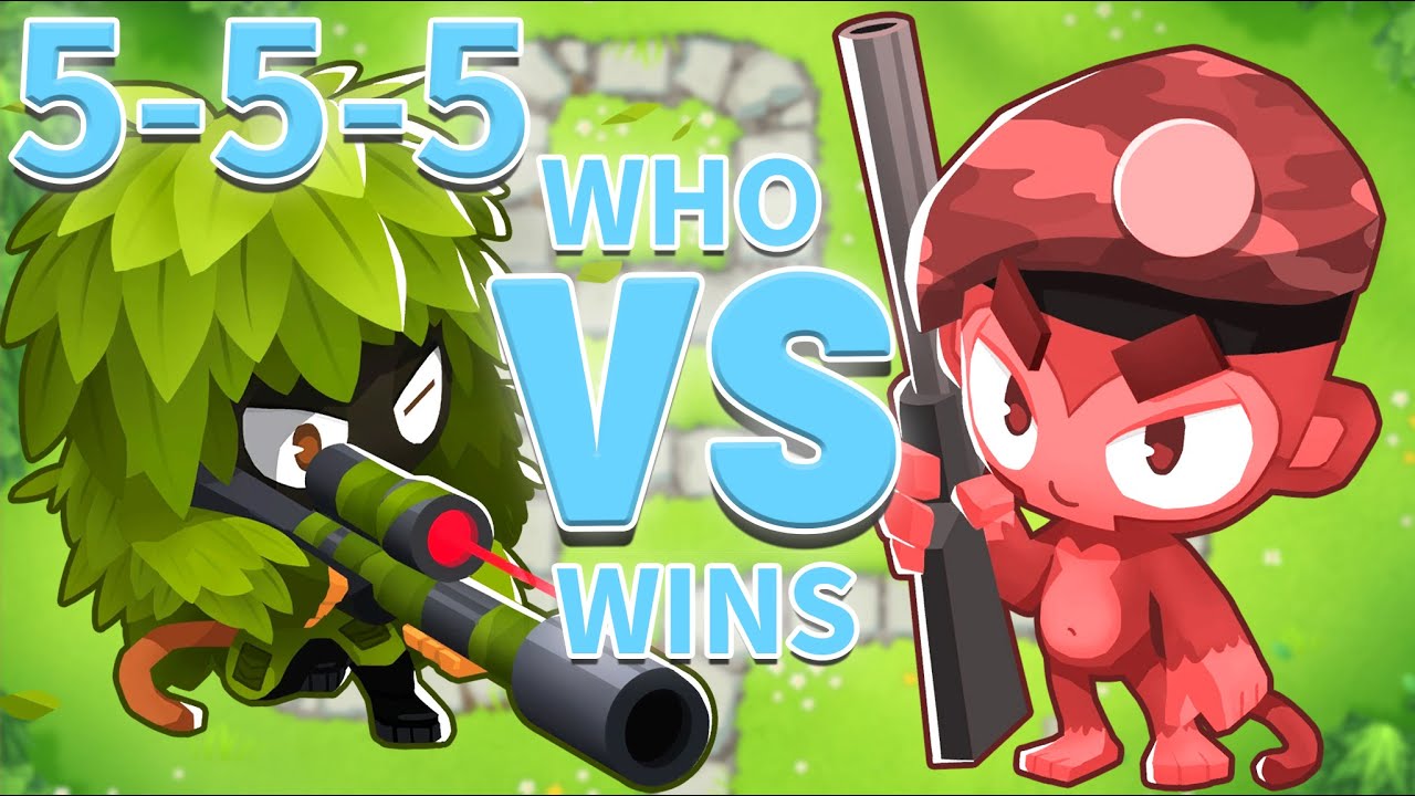 BTD 6 5-5-5 Sniper Monkey vs Sniper Monkey alternate path - YouTube