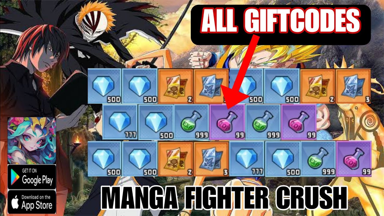 Manga Fighter Crush & All 33 Giftcodes | 33 Codes Manga Fighter Crush ...