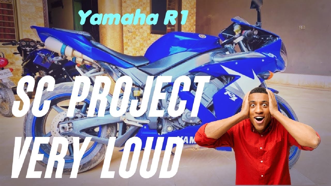 Yamaha r1 2005 exhaust sound test sc project - YouTube