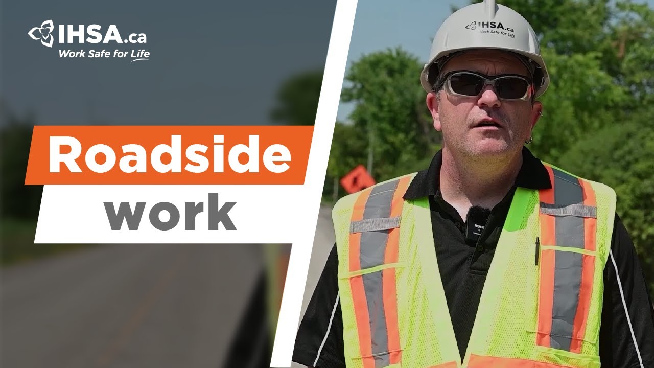 Traffic control during roadside work - YouTube