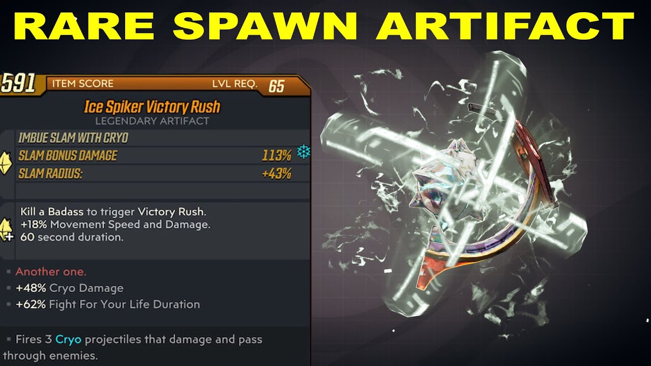 BL3 - LVL 65 - Ice Spiker Victory Rush + 48% Cryo Damage + 62% F.F.L ...