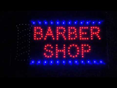 Large LED Barber Shop Sign - YouTube