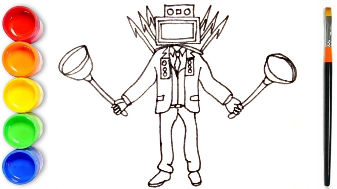 How to draw Plunger Tv Man - Skibidi Toilet Drawing Easy - YouTube