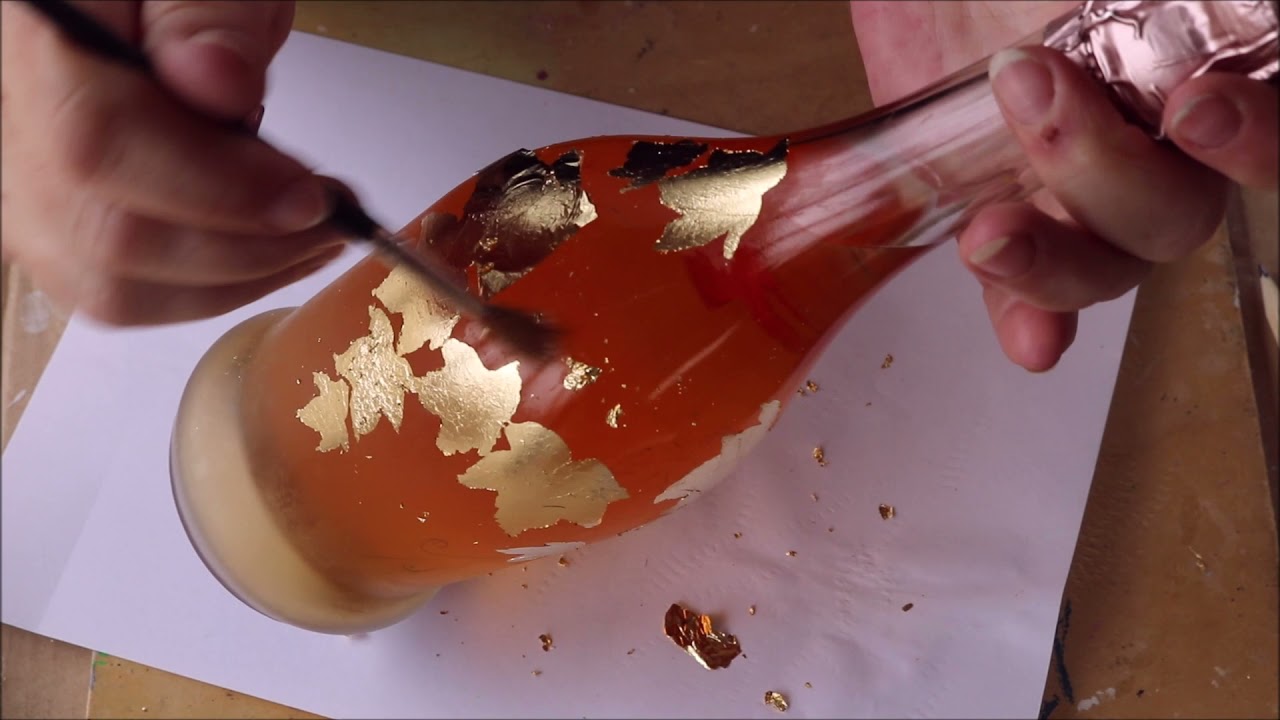 DIY: How to make matte effect on a bottle champagne TUTORIAL - YouTube