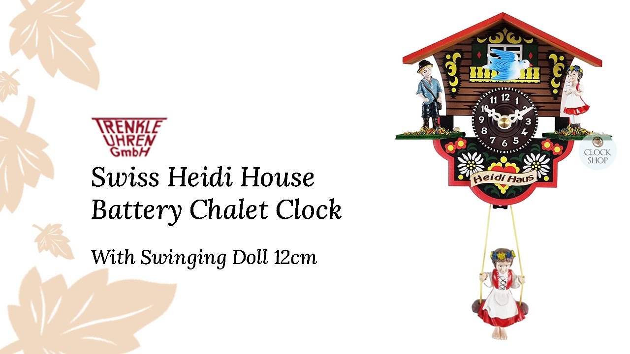 Swiss Heidi House Battery Chalet Clock With Swinging Doll 12cm By ...