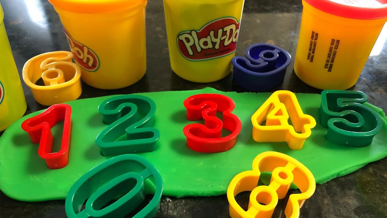 Playdoh learn moulding numbers 1-20 - YouTube