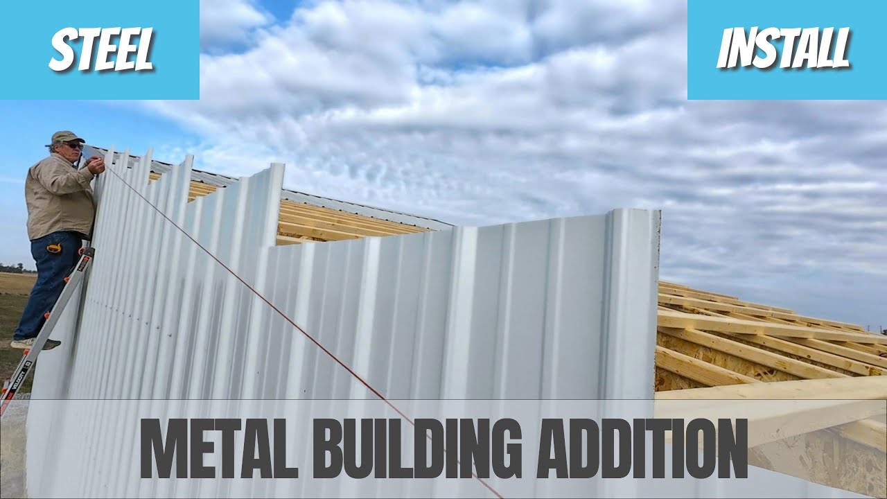 Building Addition - Step By Step POV Part 3 : Metal Roof & Walls - YouTube