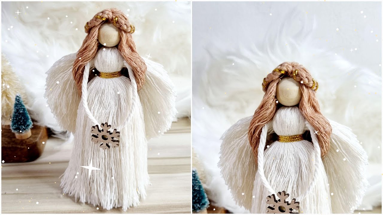 Easy Macrame Angel tutorial for Christmas Decoration - DIY - YouTube