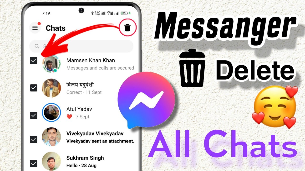 Messenger all chat delete kaise kare | Messenger all chat delete - YouTube