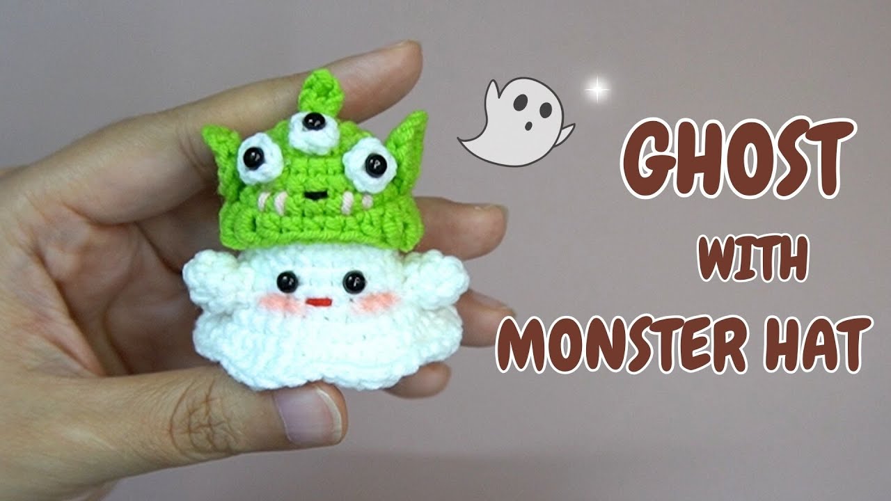 How to crochet Ghost with Monster Hat | Amigurumi Halloween Pattern ...
