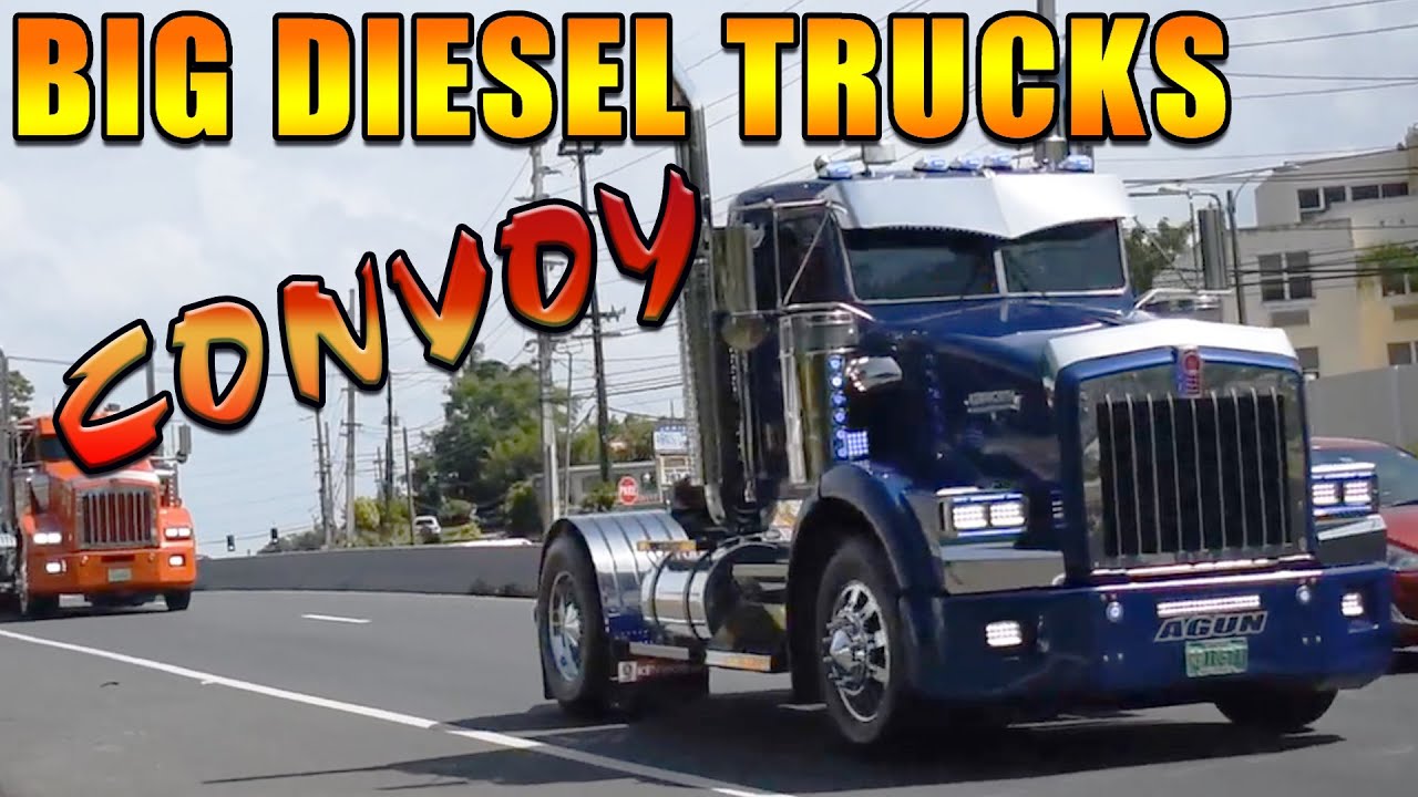 Big Diesel Trucks Convoy Puerto Rico - YouTube