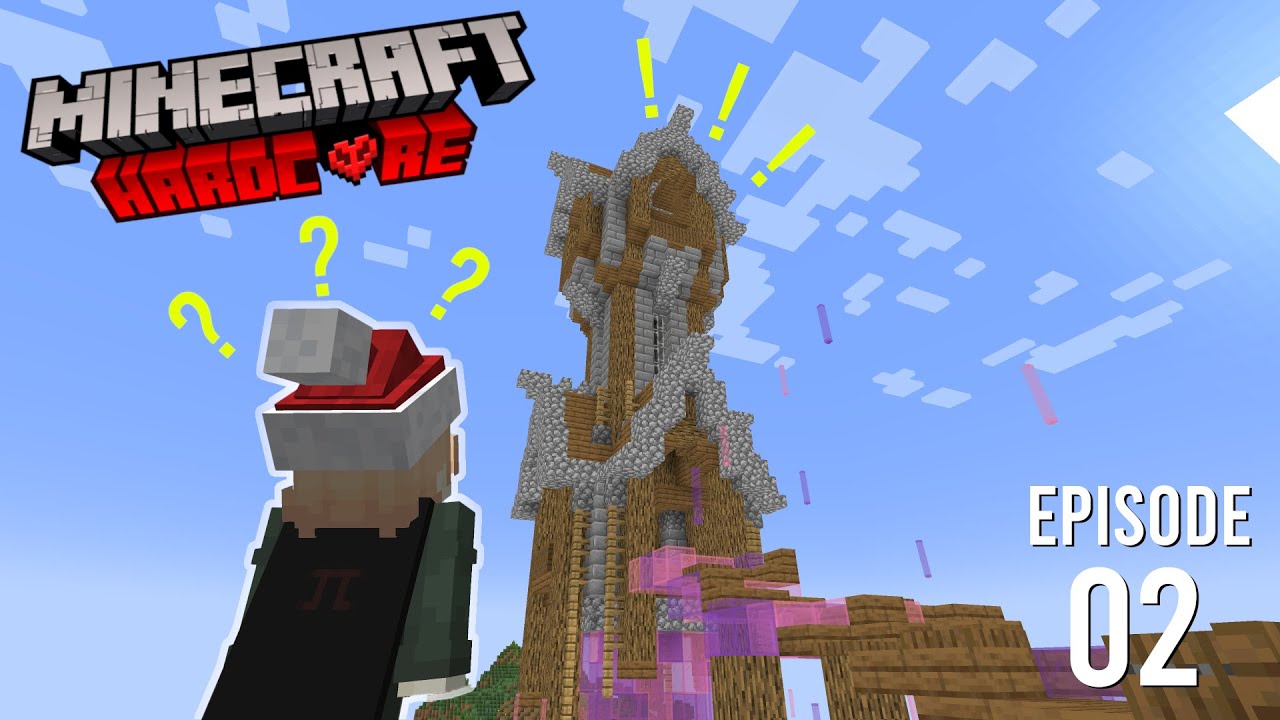 I build a *FLOATING WIZARD TOWER* in Minecraft Hardcore #2 - YouTube
