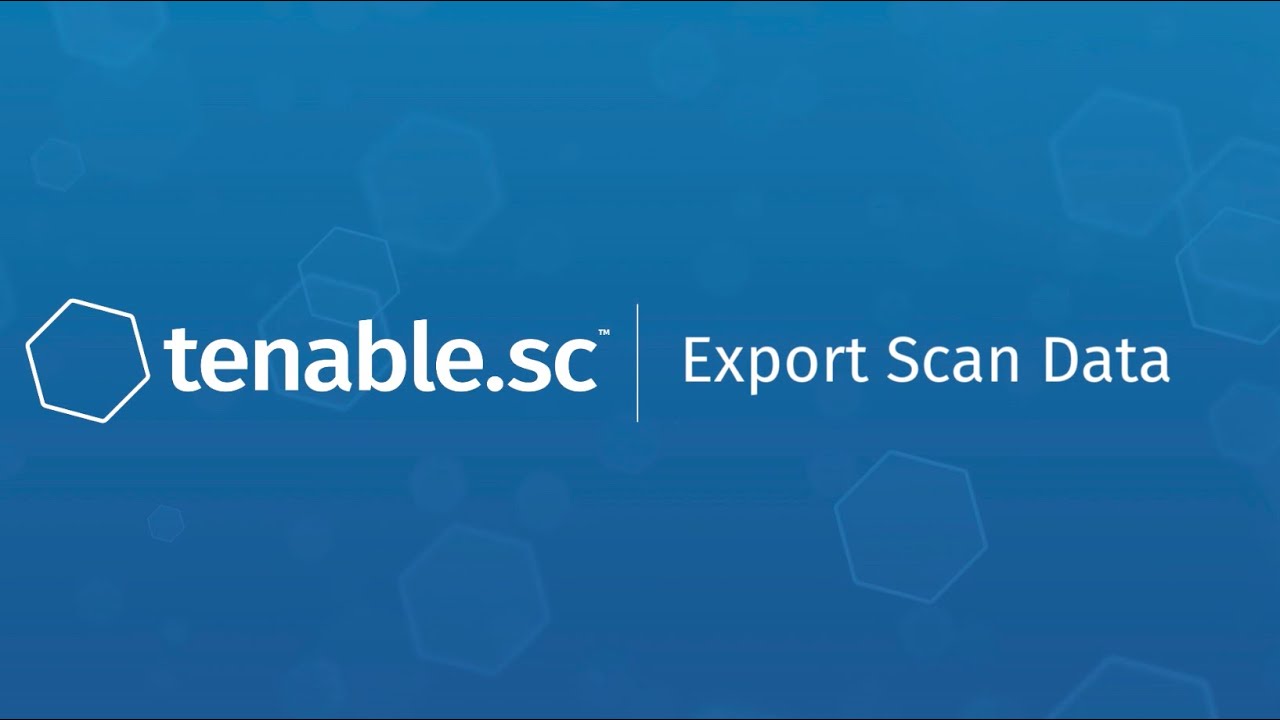 Export Scan Data from Tenable.sc - YouTube