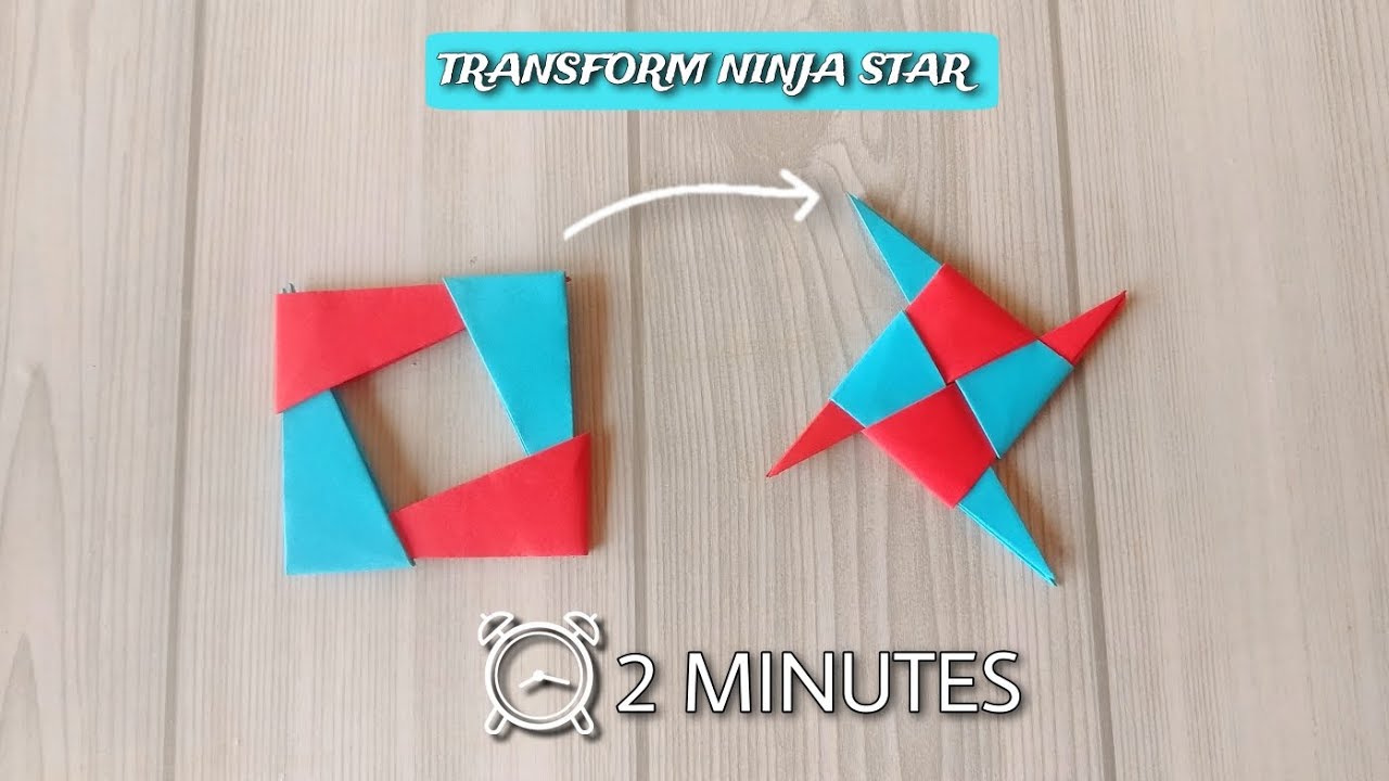 TRANSFORM NINJA STAR ORIGAMI IN 2 MINUTES| HOW TO MAKE NINJA START ...