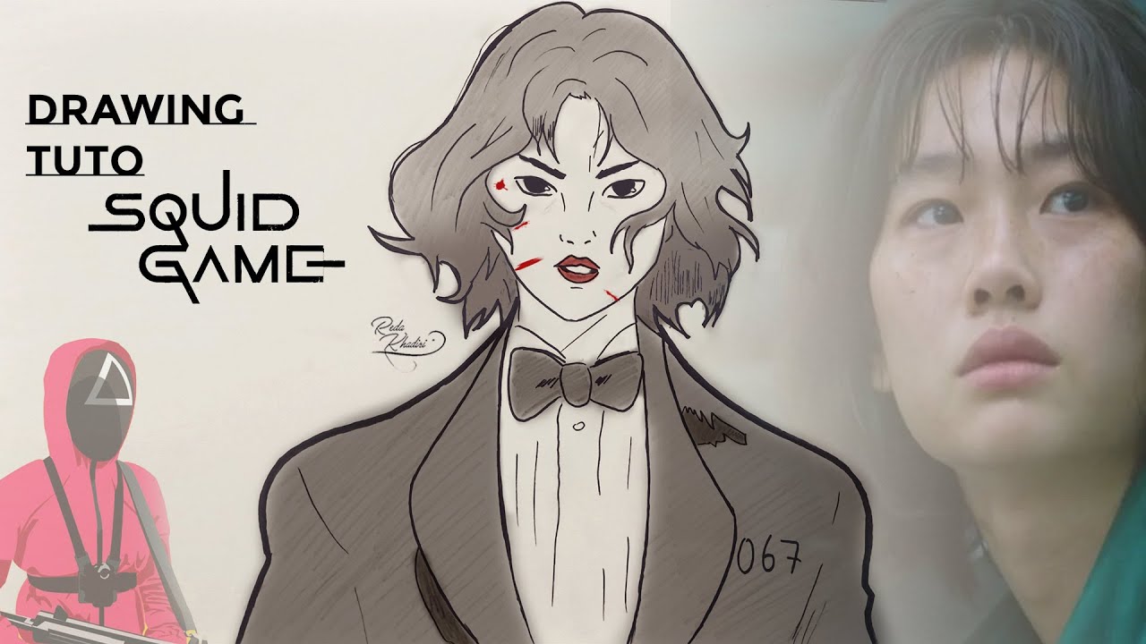 Squid Game Dessin | comment dessiner Kang Sae Byeok (player #067) Style ...