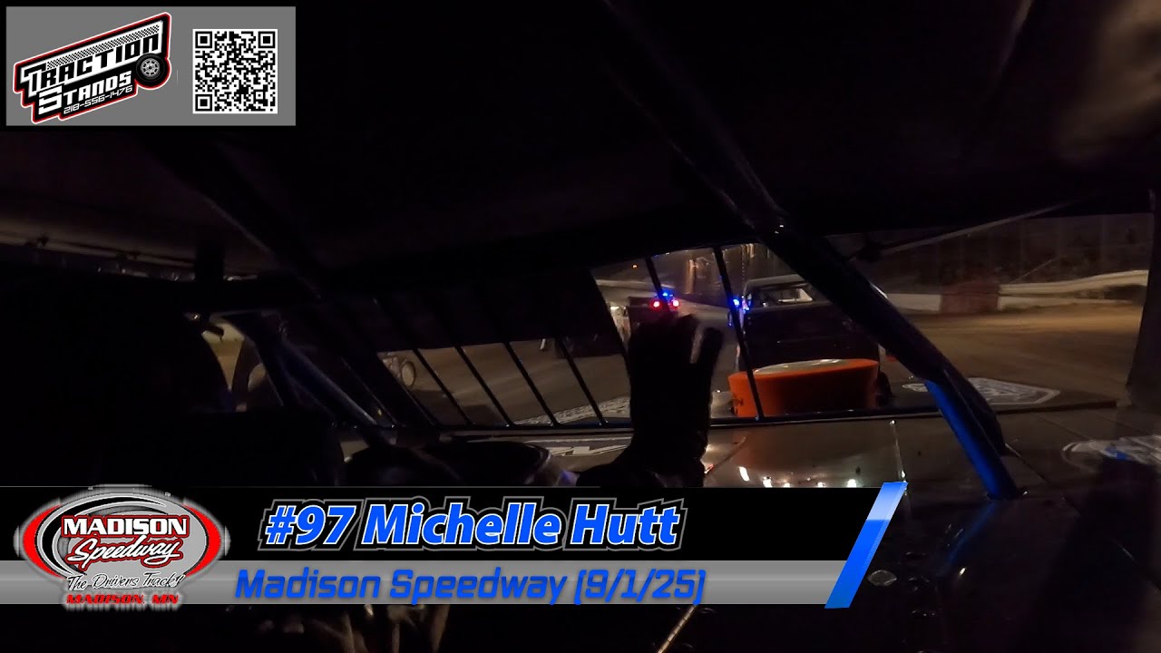 #97 Michelle Hutt WISSOTA Midwest Modified On-Board @ Madison (9/1/25 ...