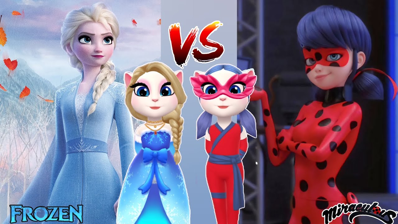 My Talking Angela 2 - Cosplay 👩 Frozen Elsa Vs Miraculous Ladybug 🐞 New ...