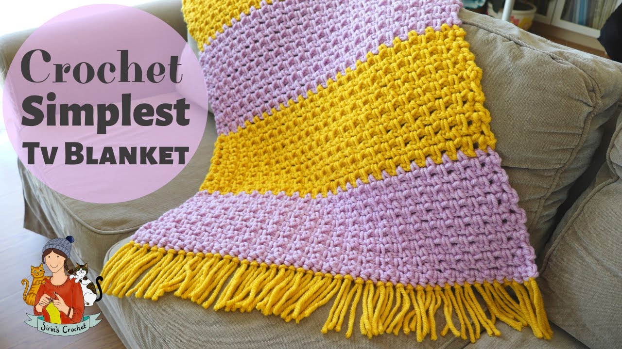 How To Crochet Simplest Tv Blanket - YouTube