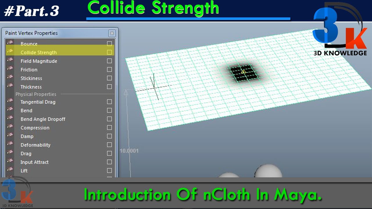 Maya Simulation: Collide Strength In nCloth Maya. - YouTube
