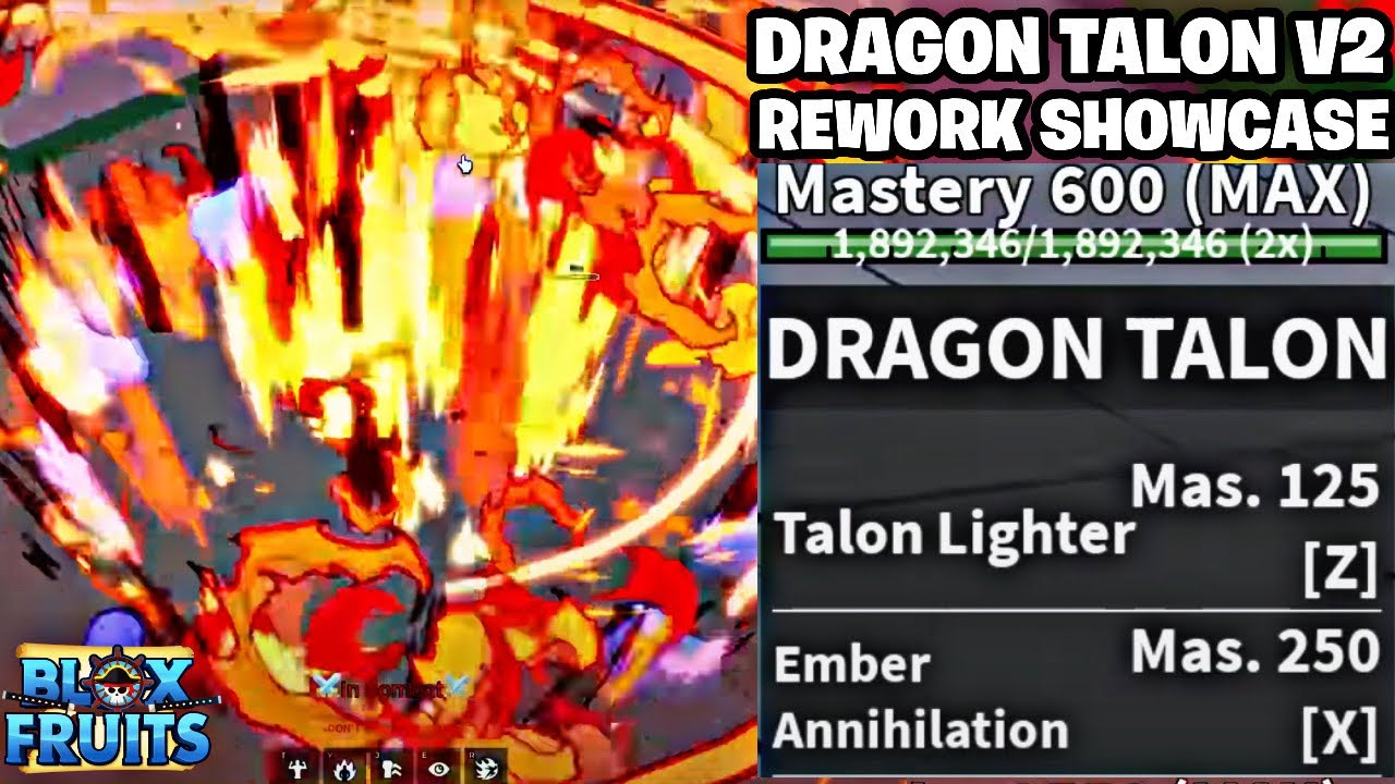 New Dragon Talon V2 Fighting Style Rework FULL SHOWCASE BLOX FRUITS ...