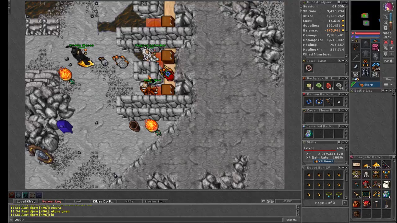 TIBIA HUNT PALADINO 490+ DIAMOND ARROW - Bones - Deathling Spellsinger ...