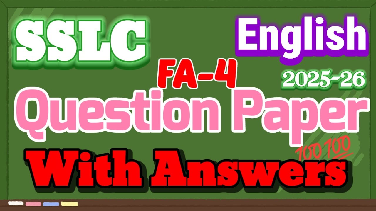 10th class English FA-4 Question Paper With Answers 2025-26 - YouTube