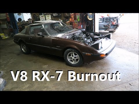 Sketchy V8 Swapped RX-7 Burnout! - YouTube